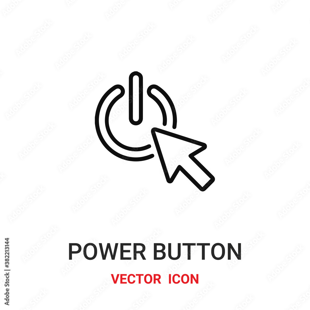 power button icon vector symbol. power button symbol icon vector for ...