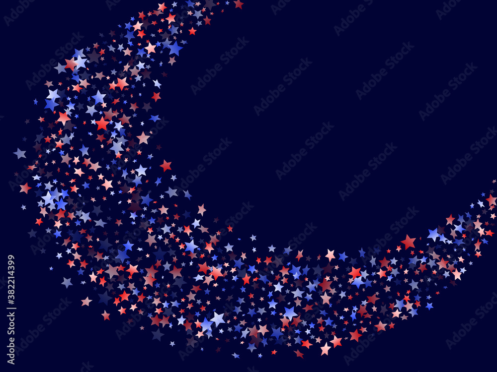 Flying red blue white star sparkles vector american patriotic ...