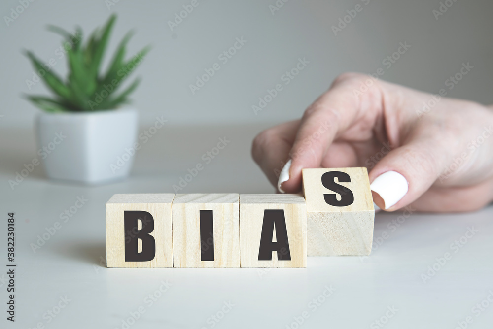 Bias - word from wooden blocks with letters, personal opinions ...