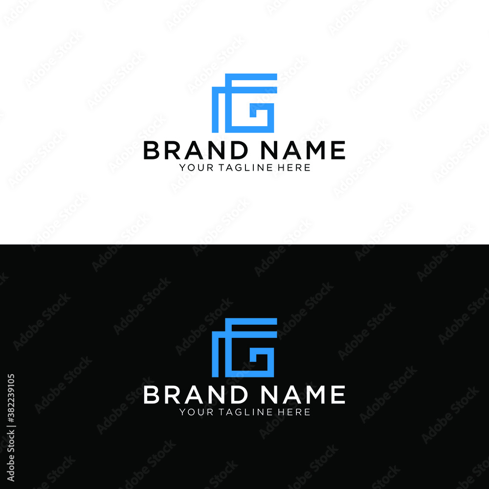 FG Logo Design Template Vector Graphic Branding Element. Stock Vector ...