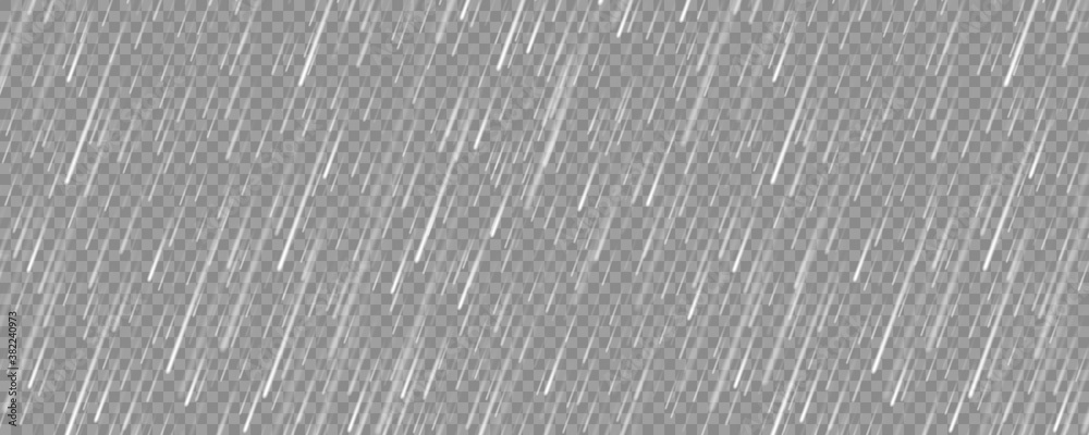 Realistic rain texture on transparent background. Rainfall, water drops ...