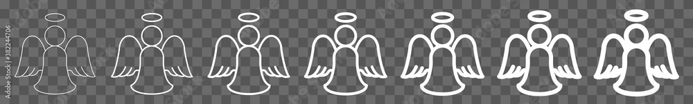 Angel Icon White | Angels Illustration | Christmas Symbol | Wings Logo ...