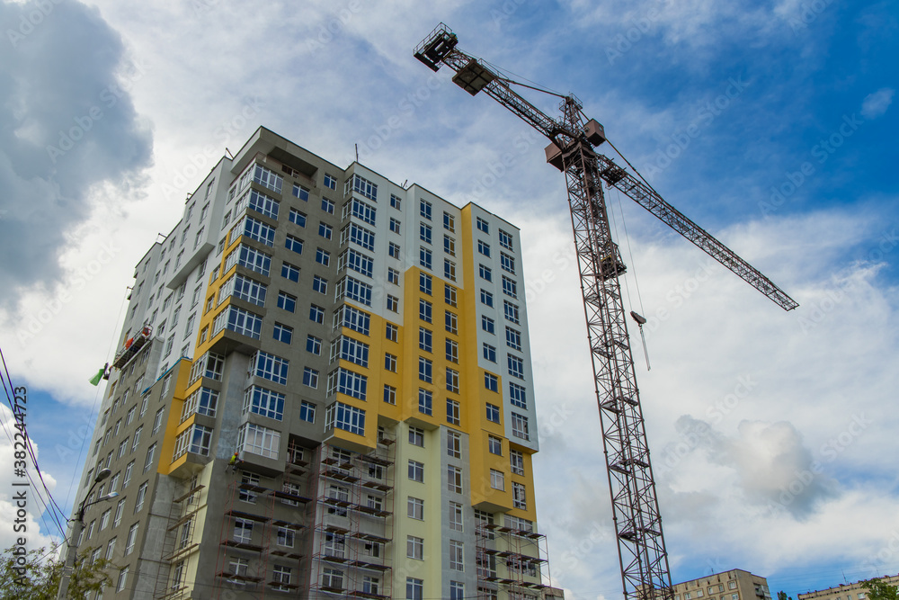 construction high building landmark industrial process crane urban ...