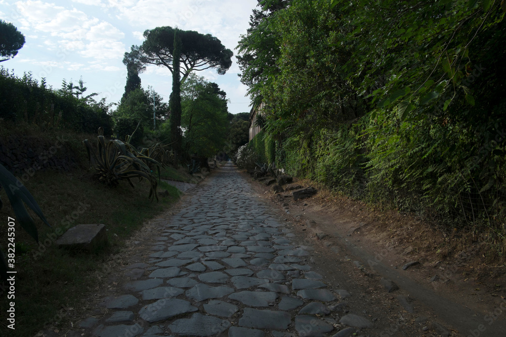 The original ancient Roman pavement on the Appian Way, Rome, Lazio ...