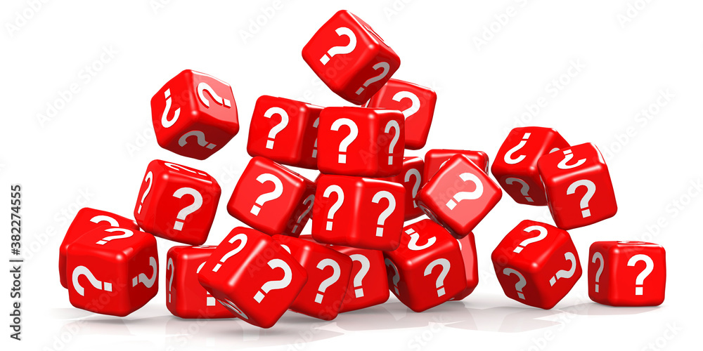Question mark cubes isolated on white background Stock Illustration ...