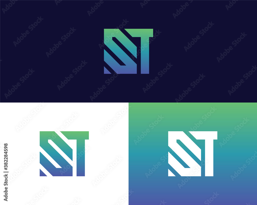 Letter S T logo design. creative minimal monochrome monogram symbol ...