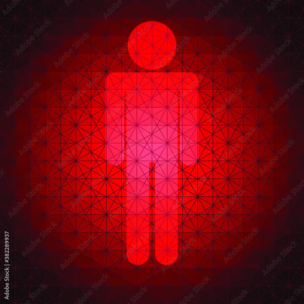 Stop sign. Red light, pedestrian traffic lights, vector illustration ...