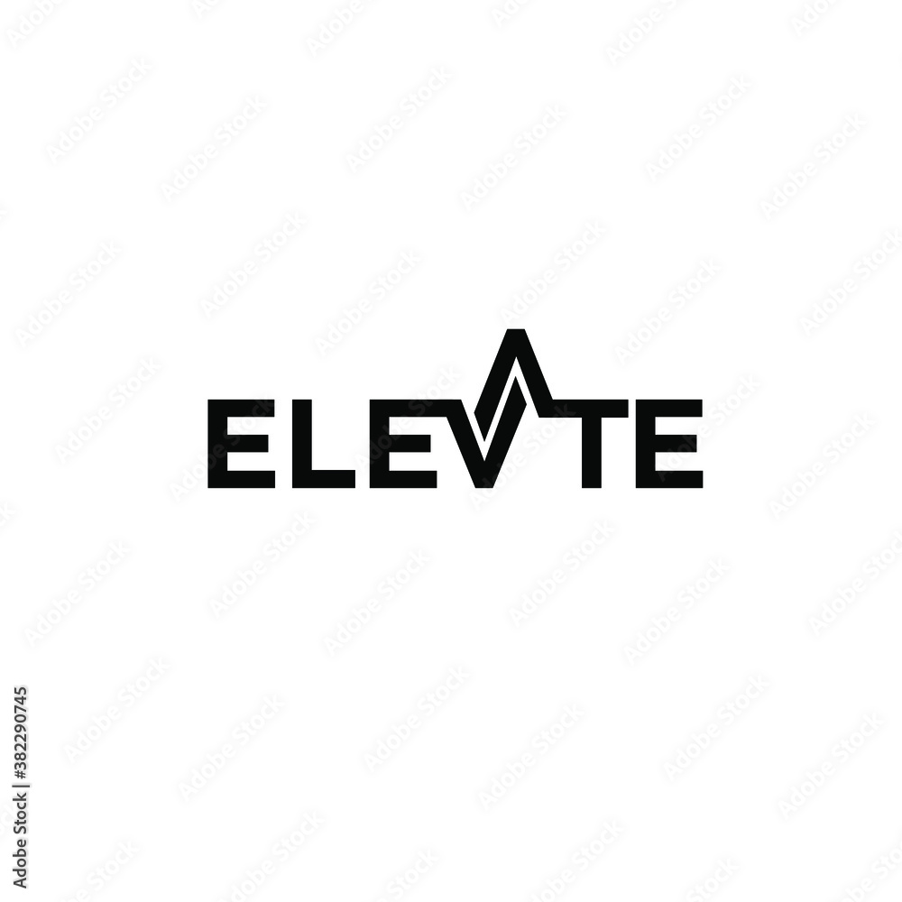 elevate text logo icon vector illustration design isolated white ...
