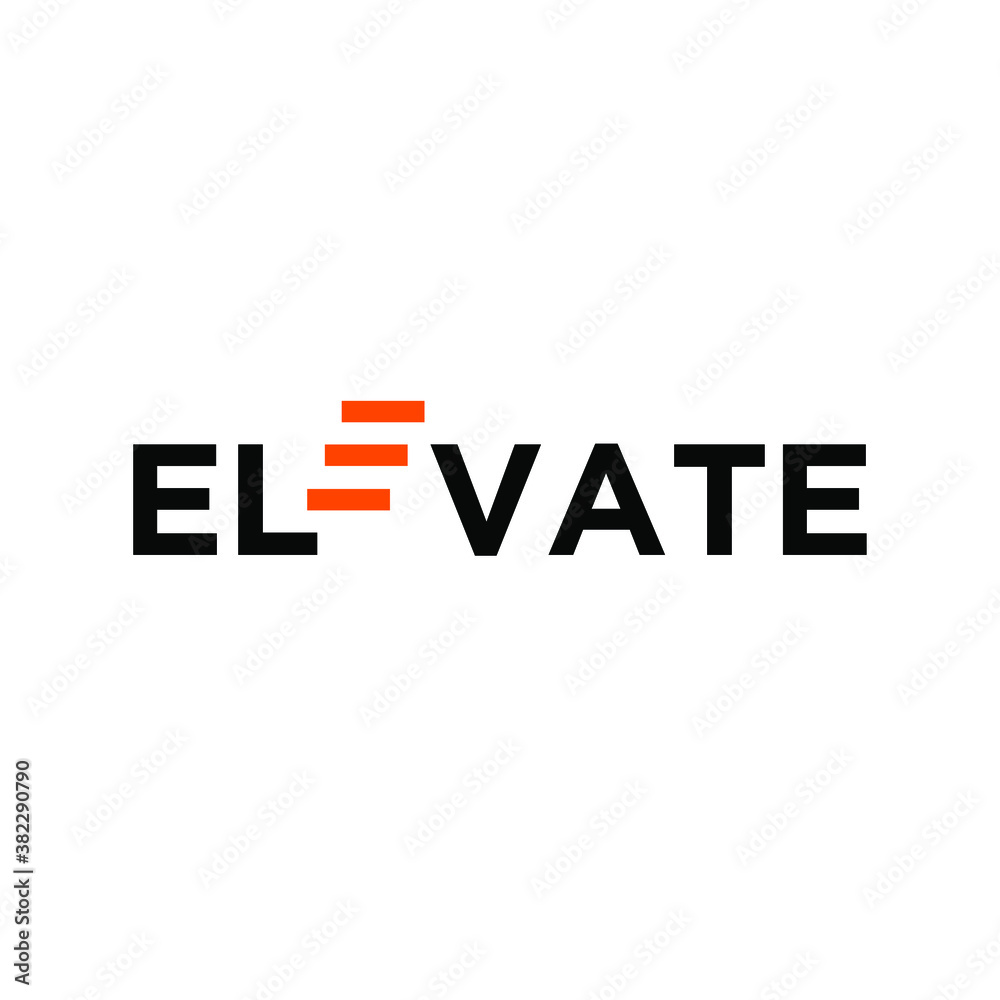 elevate text logo icon vector illustration design isolated white ...