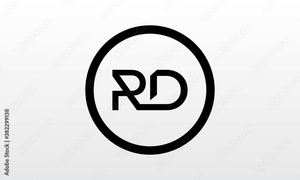 Initial rd letter logo with creative modern business typography vector ...