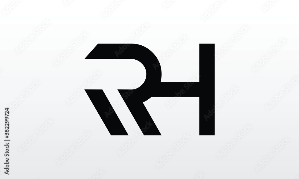 Initial rh letter logo with creative modern business typography vector ...