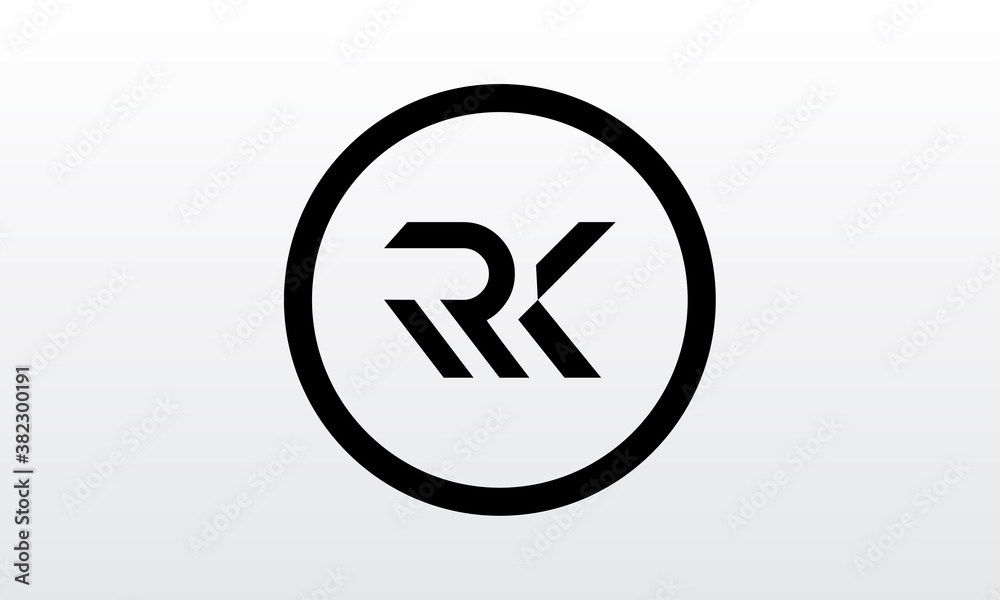 Initial rk letter logo with creative modern business typography vector ...