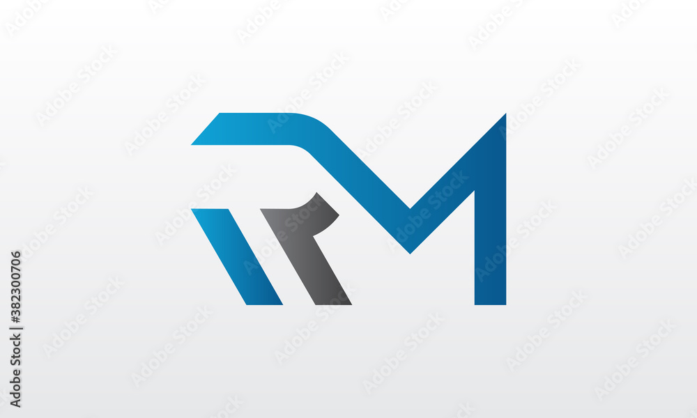 Initial rm letter logo with creative modern business typography vector ...