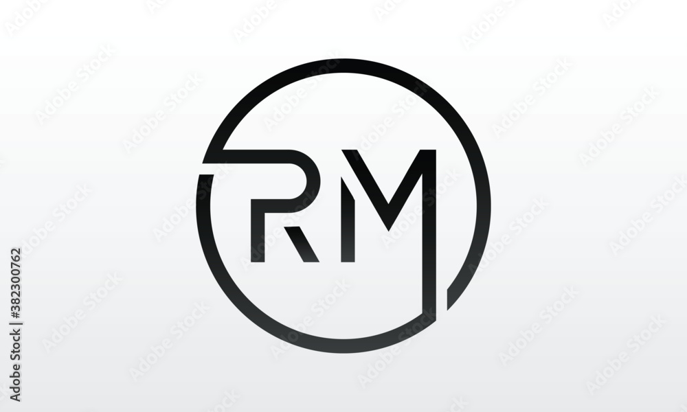 Initial rm letter logo with creative modern business typography vector ...