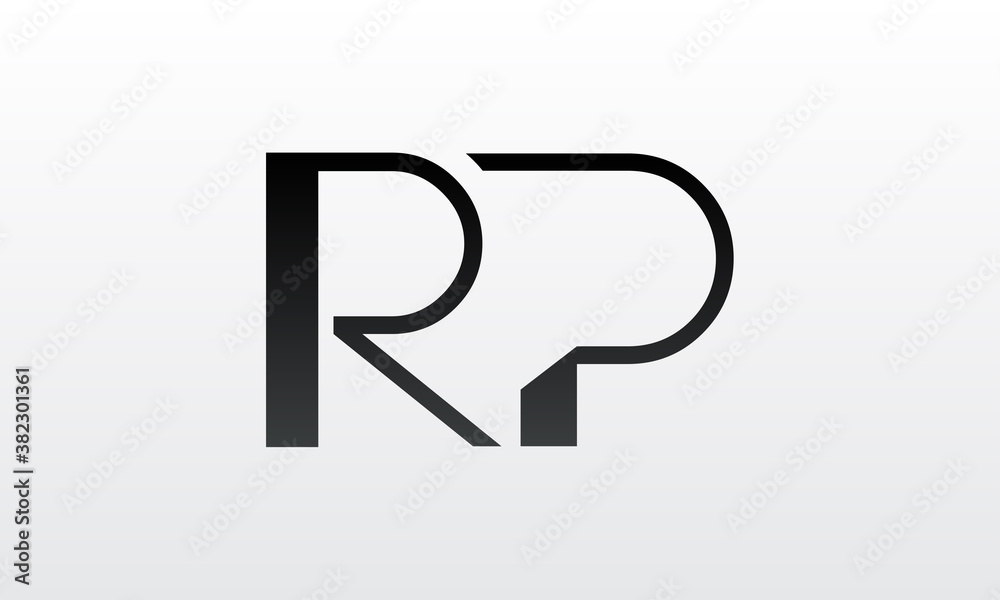 Initial rp letter logo with creative modern business typography vector ...