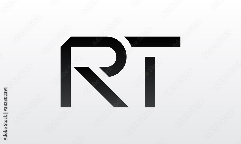 Initial rt letter logo with creative modern business typography vector ...