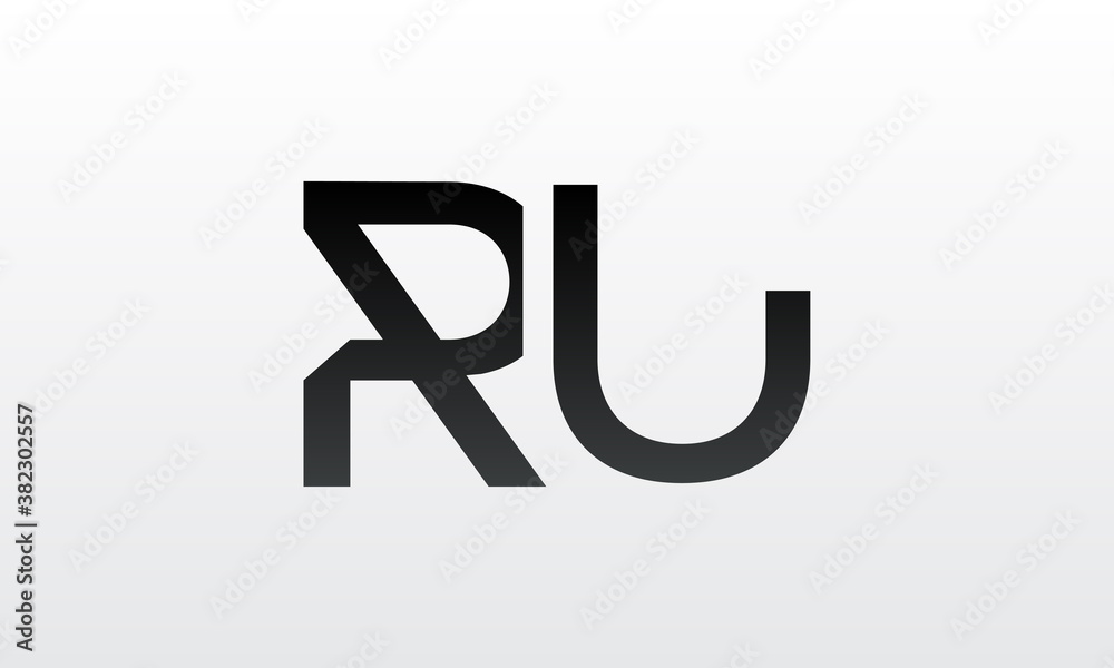Initial ru letter logo with creative modern business typography vector ...