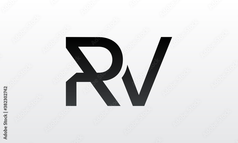 Initial rv letter logo with creative modern business typography vector ...