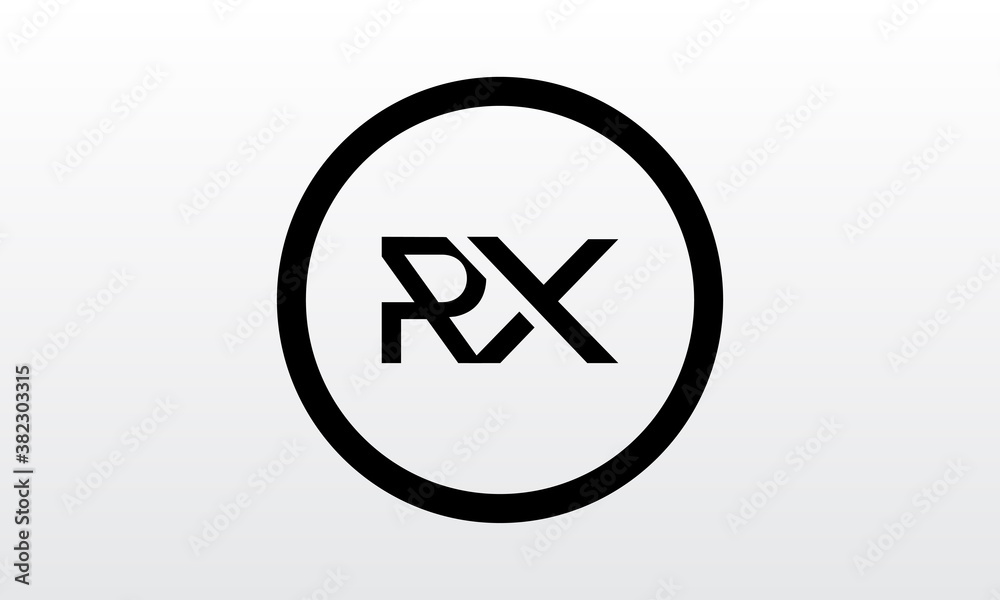 Initial rx letter logo with creative modern business typography vector ...
