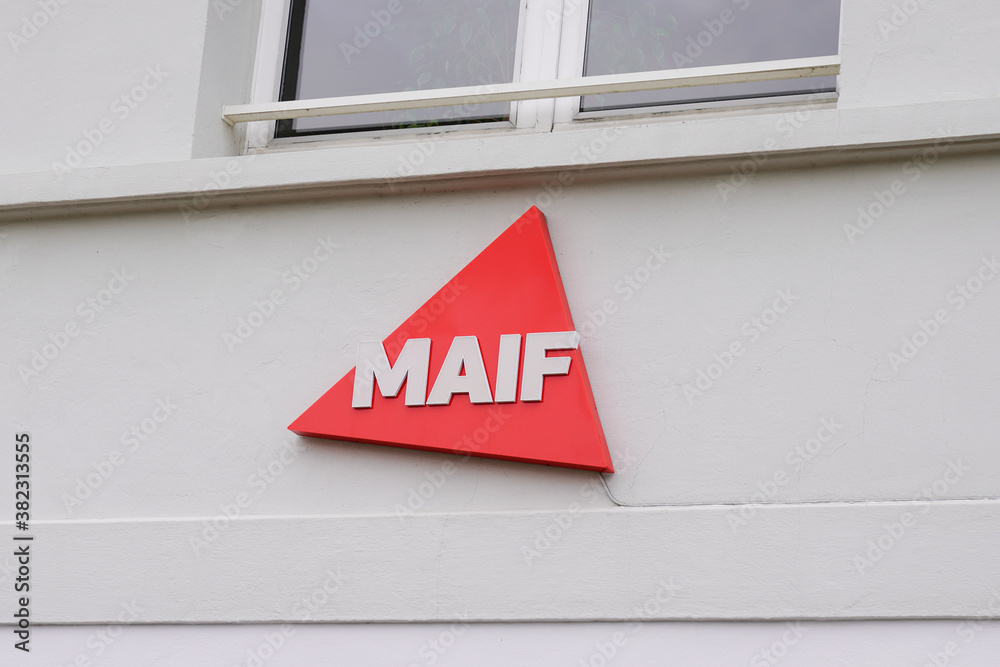MAIF logo and sign of French mutual insurance company Stock Photo ...