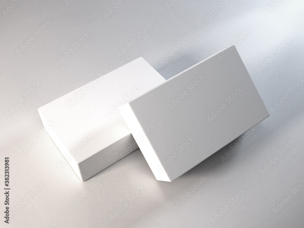 Realistic Long Box 3D Illustration Mockup Preview on White Background ...