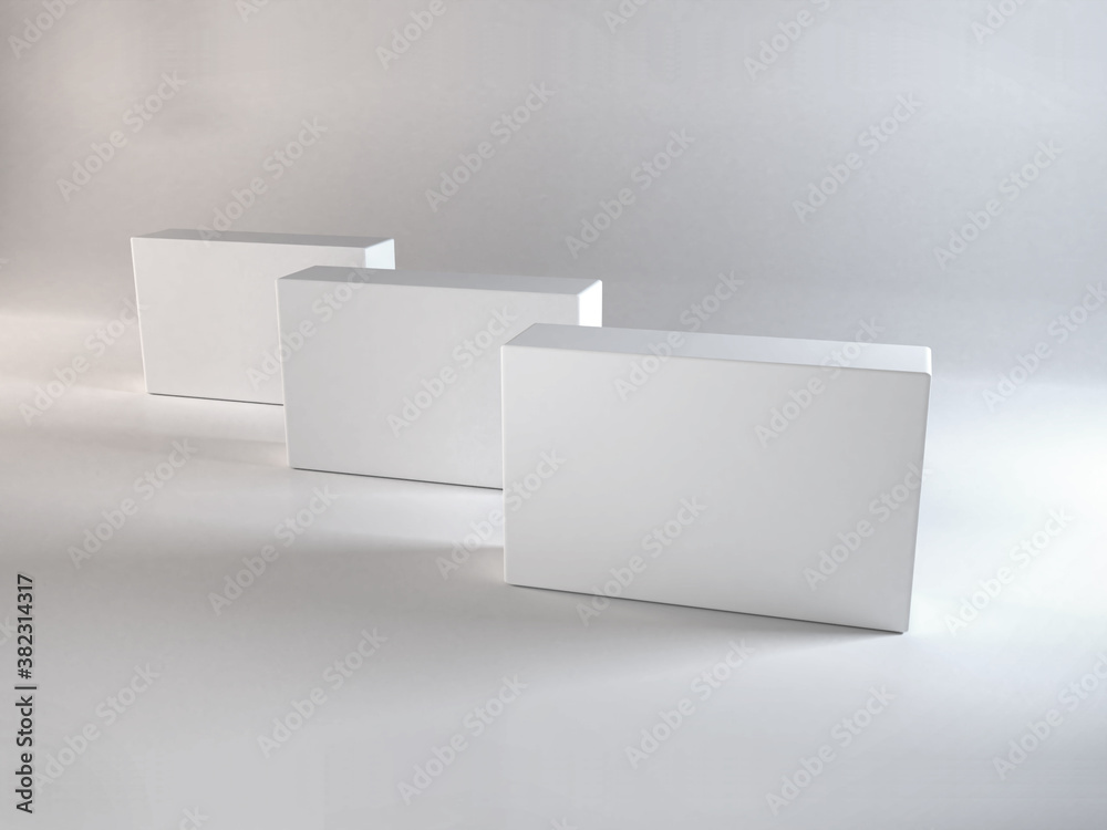 Realistic Long Box 3D Illustration Mockup Preview on White Background ...