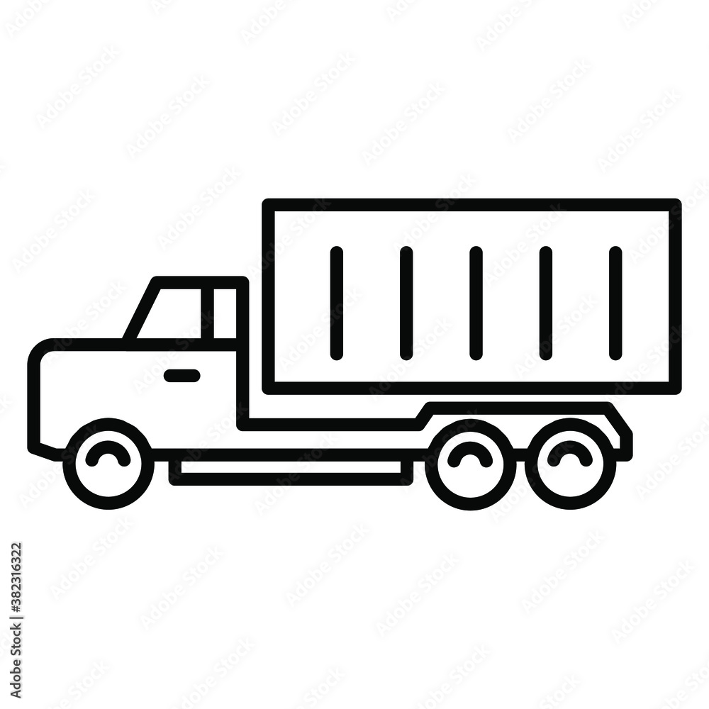 Container Truck icon. Isolated vector of construction equipment. Heavy ...