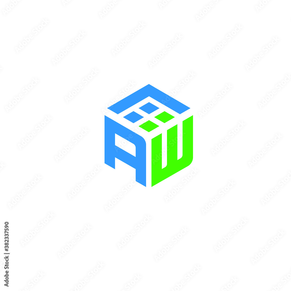 AW Letter Initial Modern Event Company Logo vector Editable Blue ...