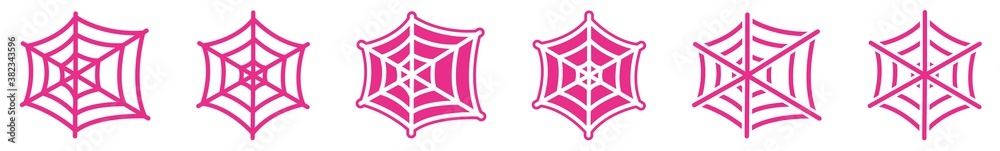 Spider Web Icon Pink | Halloween Illustration | Webs Symbol | Creepy ...