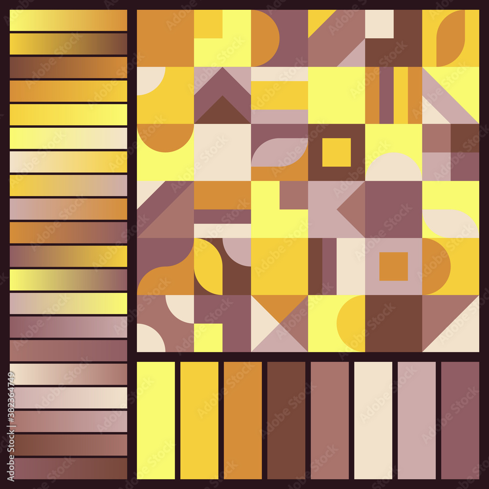 Brown and Yellow Harmonious Color Palette with Composition of Squares ...