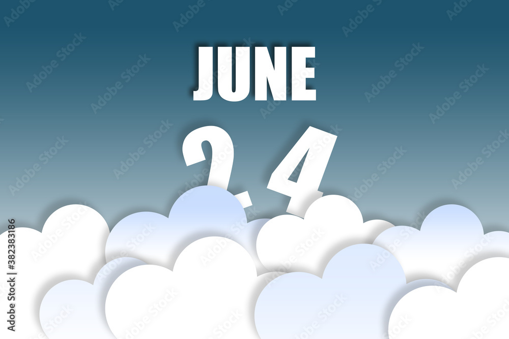 june 24th. Day 24 of month,Month name and date floating in the air on ...