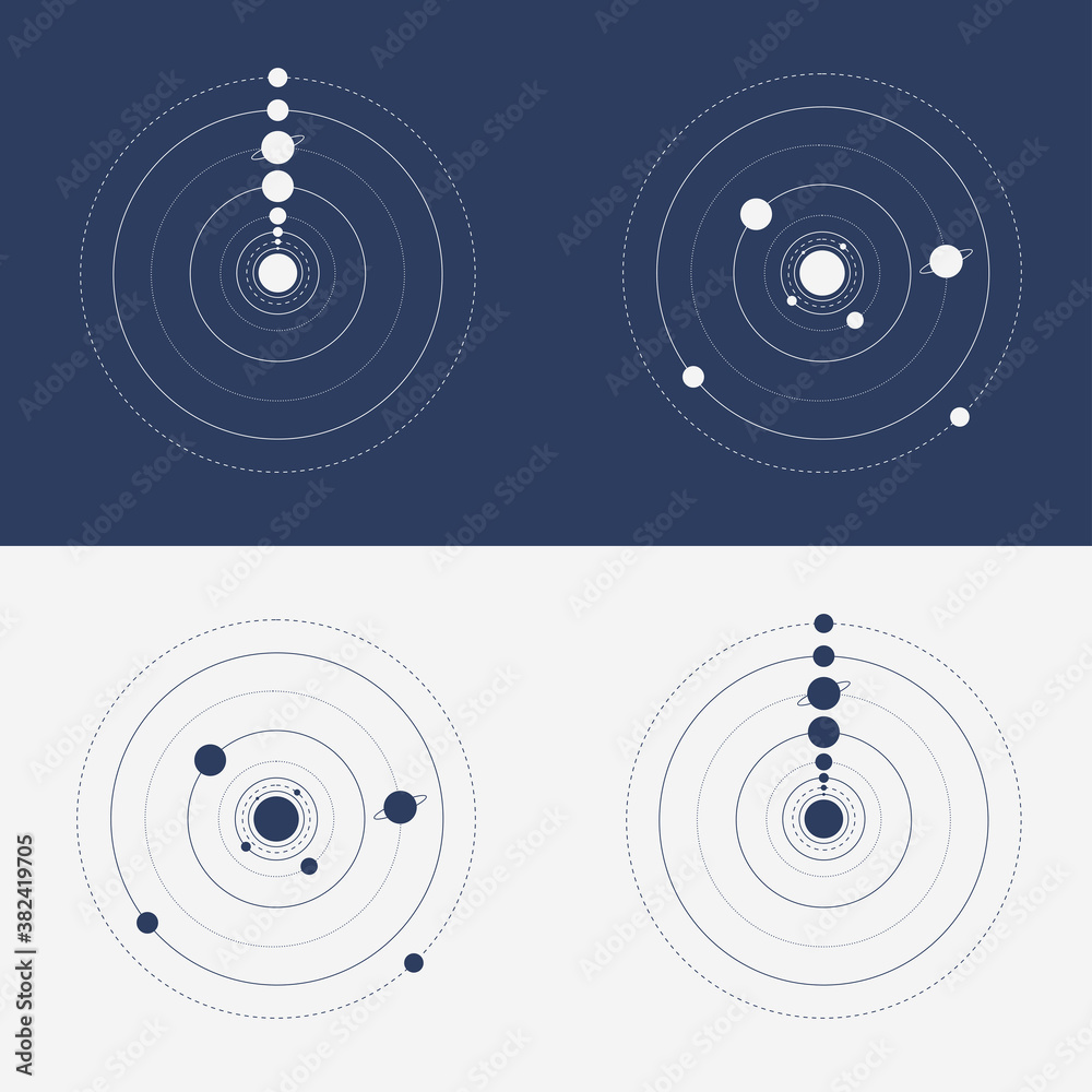 planets of the solar system vector icons Stock Vector | Adobe Stock