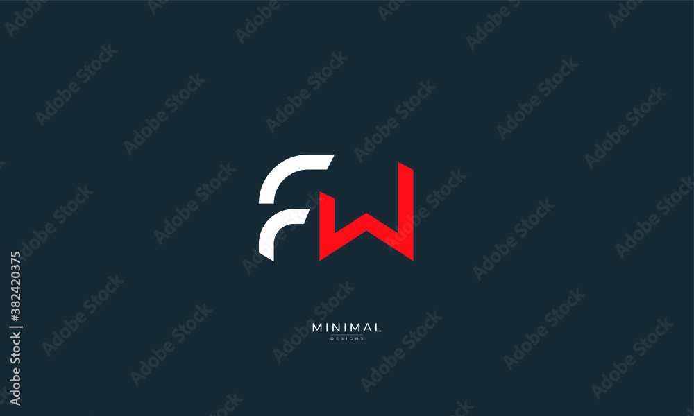 Alphabet letter icon logo FW Stock Vector | Adobe Stock