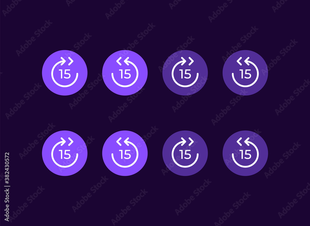 Speed control UI elements kit. Recording control. Video player isolated ...
