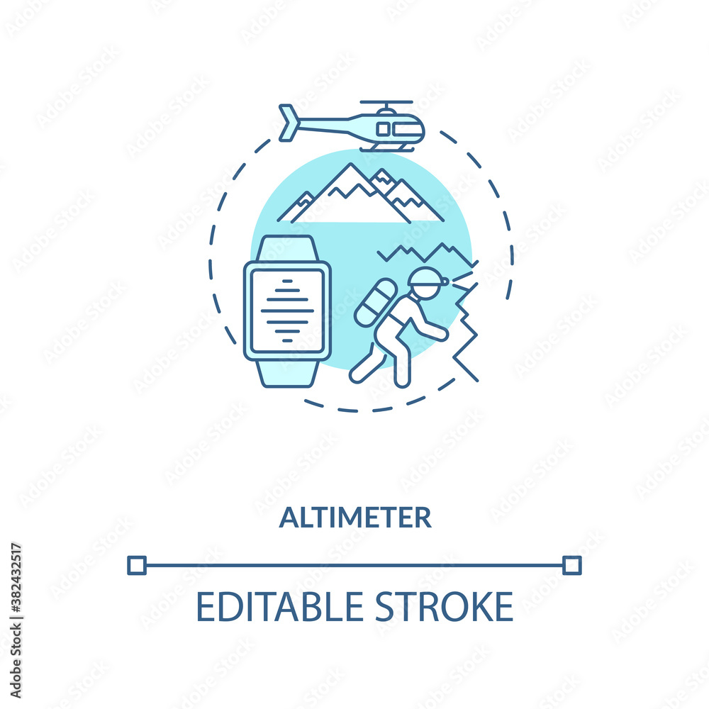 Altimeter concept icon. Device capability idea thin line illustration ...