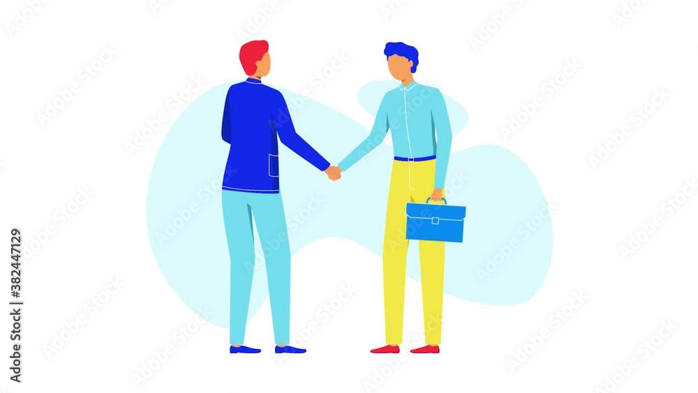 Two businessmen shake hands and agree on cooperation.Business scene ...