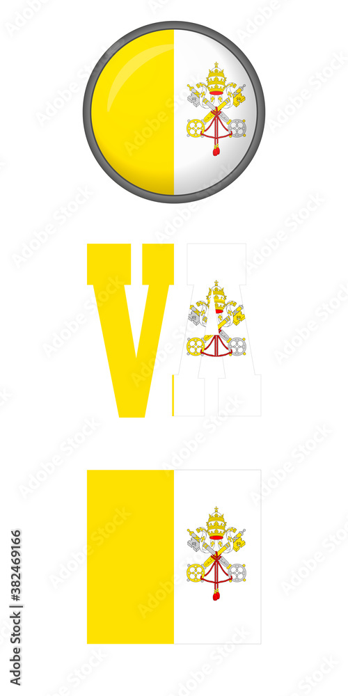Vatican flag icons on a white background. Vector image: flag of the ...
