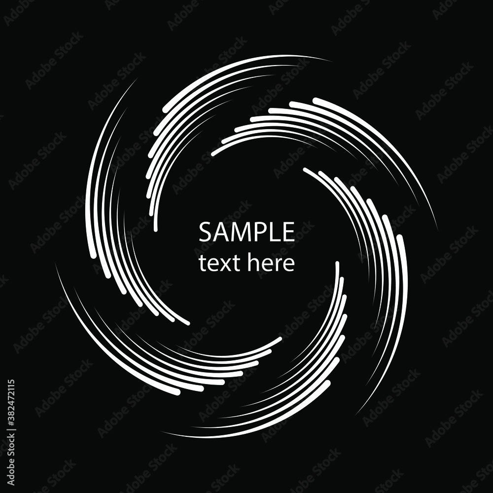 White thick speed lines in vortex form. Geometric art. Trendy design ...