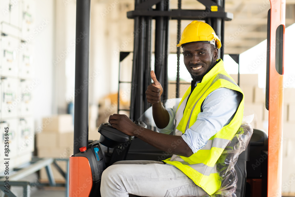 Warehouse man worker driver forklift. warehouse worker driver stacking ...