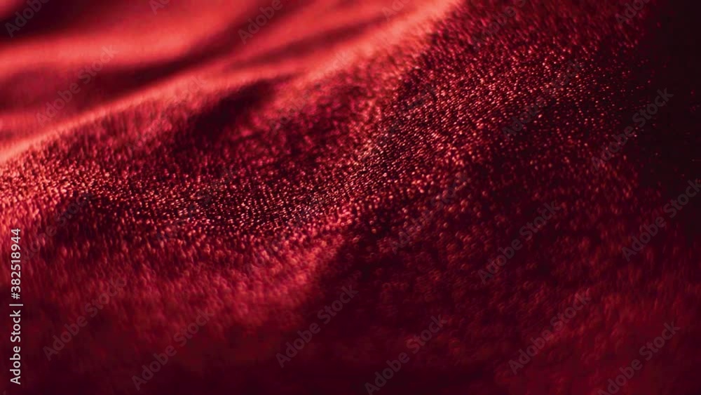 Vidéo Stock Red shiny fabric texture close-up for fashion brand as ...