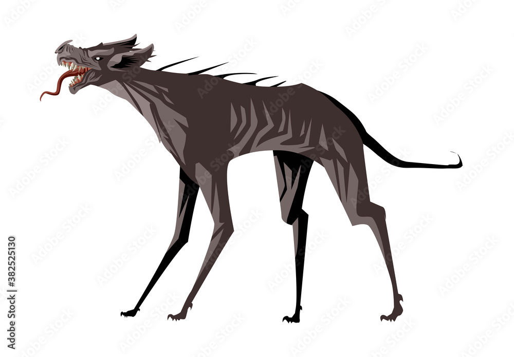 chupacabras vampire monster dog with meat Stock Vector | Adobe Stock