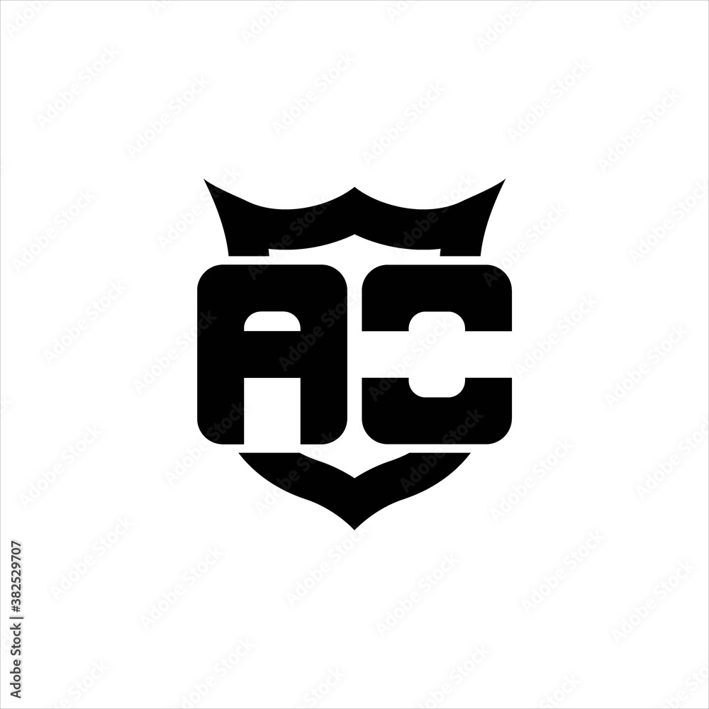 AO Logo monogram with shield around crown shape design template Stock ...
