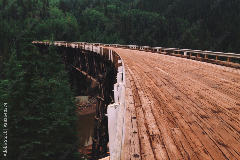 Old Kiskatinaw Curved Bridge, only original timber bridge of the Alaska ...