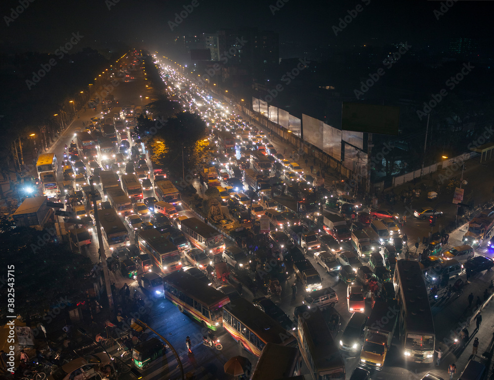 Traffic jam in the streets of Dhaka. Stock Photo | Adobe Stock