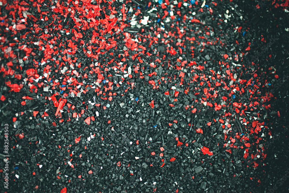 offcuts of vinyl used in making records to be recycled Stock Photo ...