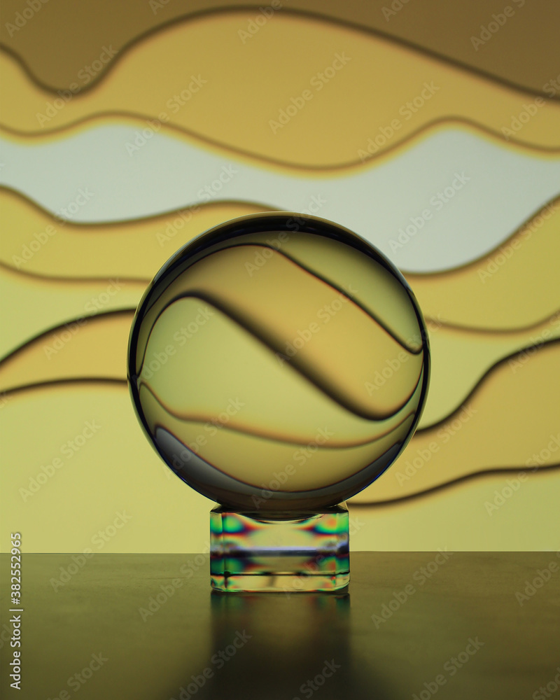 Photo of a lens ball that I sat in front of my monitor to use for back ...