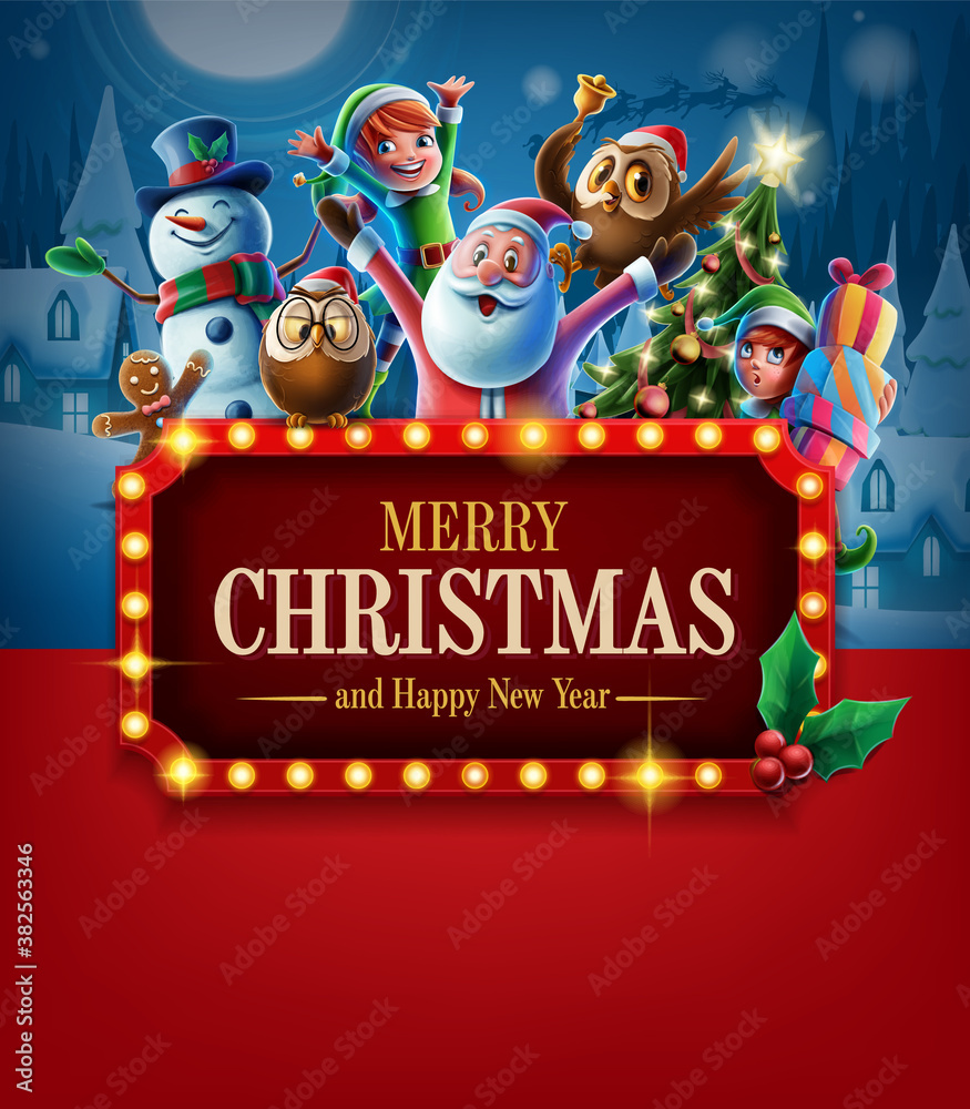 merry christmas sign Stock Vector | Adobe Stock