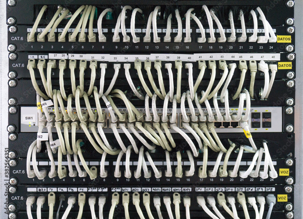 Network rack Stock Photo | Adobe Stock