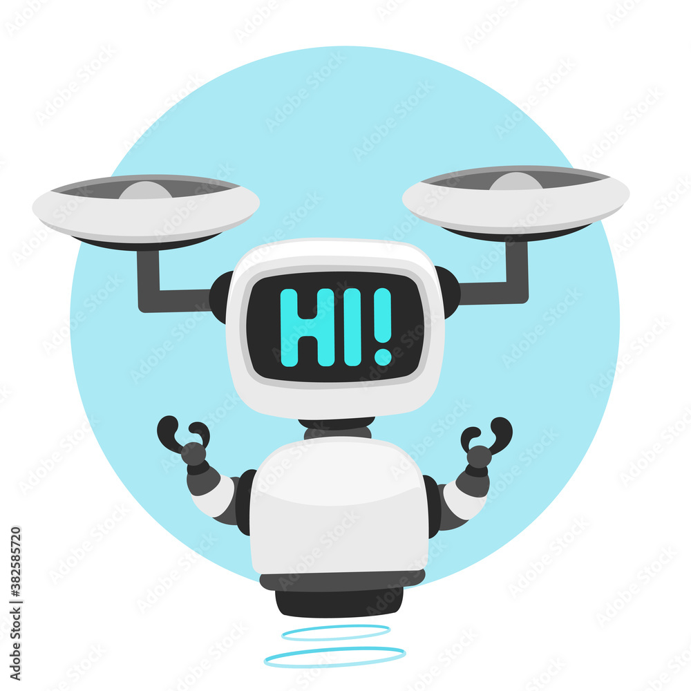 Vector cute chatbot say hi. To see the other vector robot illustrations ...
