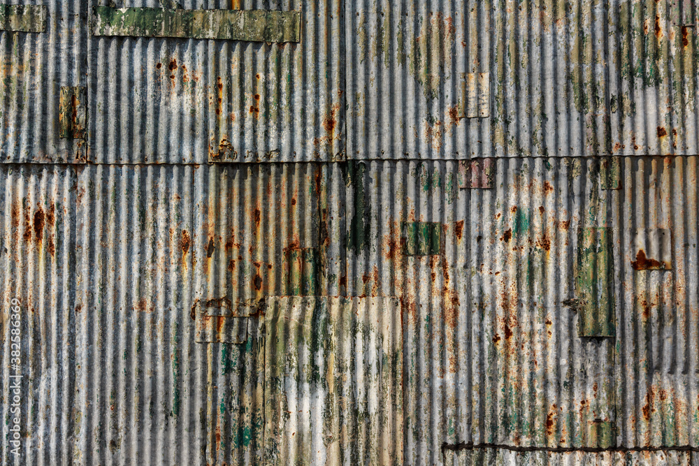 distressed galvanized aluminum wall Stock Photo | Adobe Stock